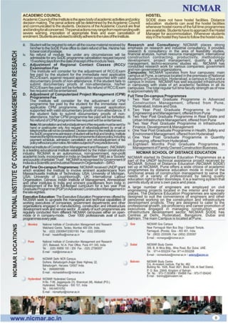 National Institute of Construction Management and Research (NICMAR ...
