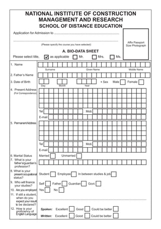 National Institute of Construction Management and Research (NICMAR ...