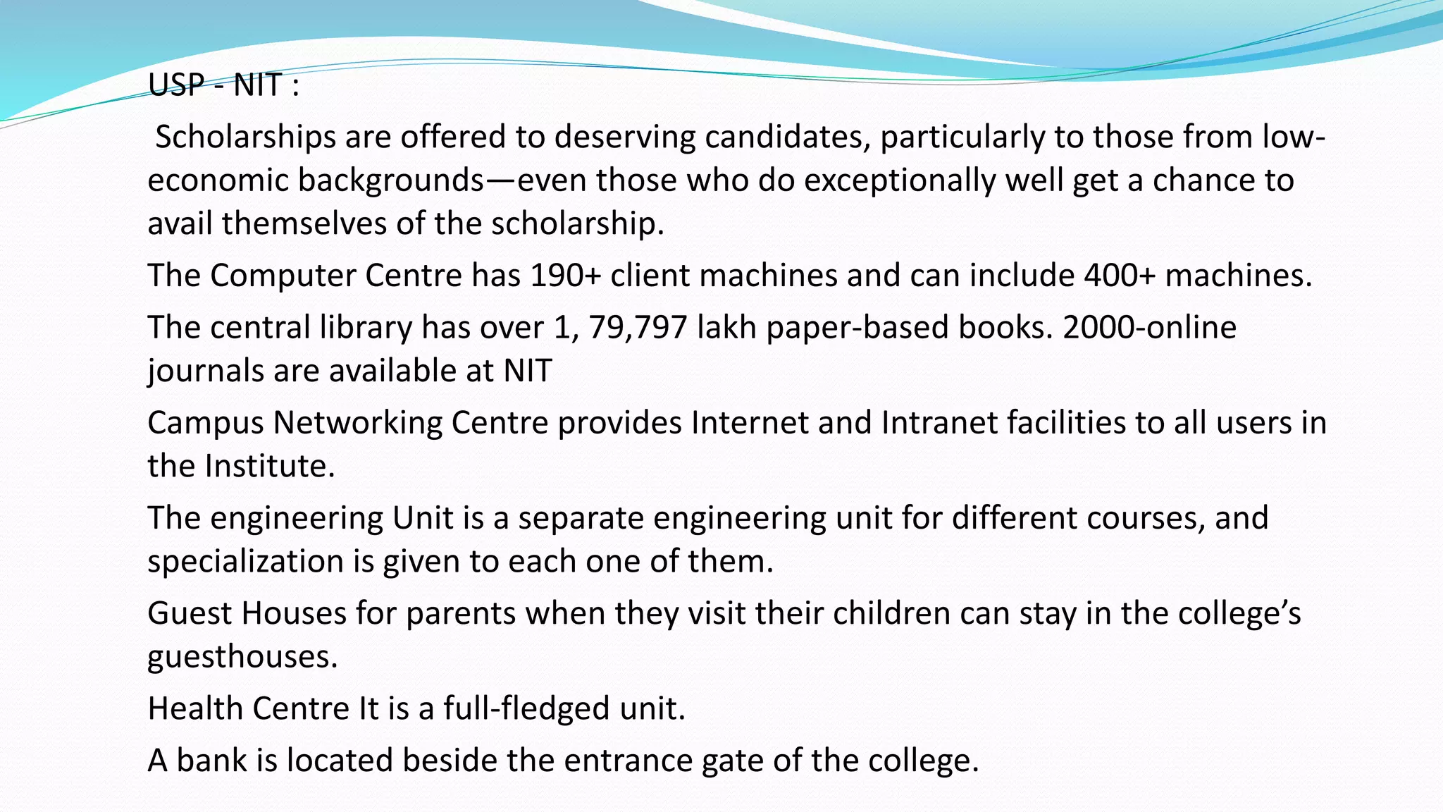 National Institute of Technology Warangal | NIT Warangal Courses | PPTX