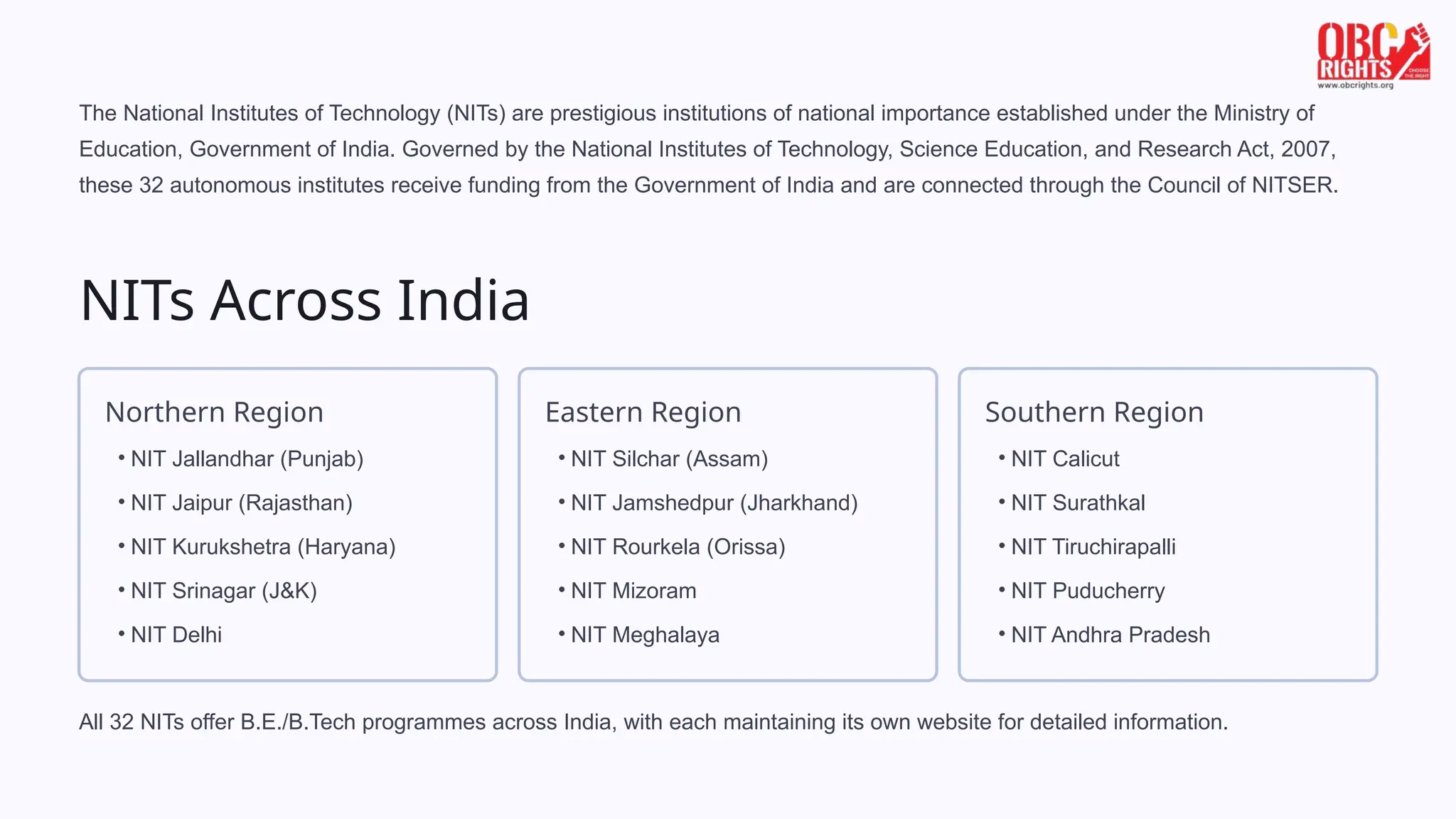 National Institutes Of Technology(NITs). | PPTX