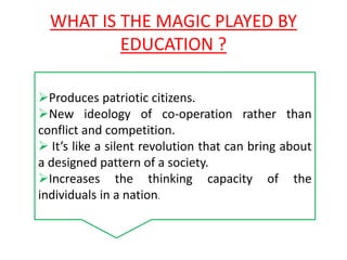 Role of Education in National integration | PPTX