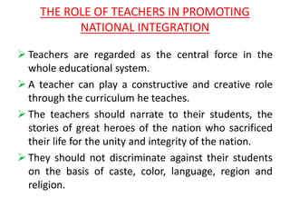 Role of Education in National integration | PPTX
