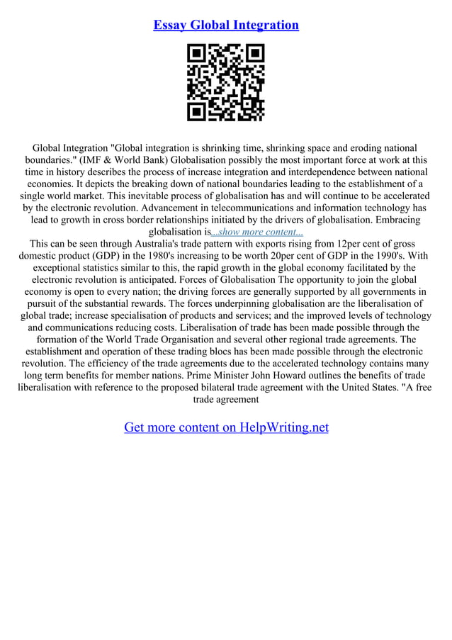 National Integration Essay | PDF | Economy | Business and Finance