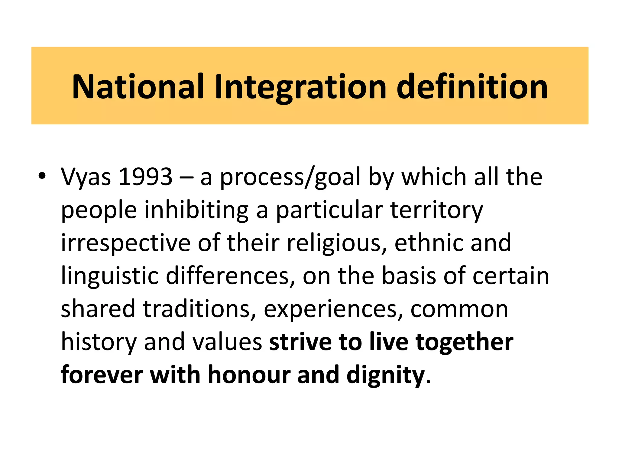 Issues and challenges in present education: NATIONAL INTEGRATION | PPTX
