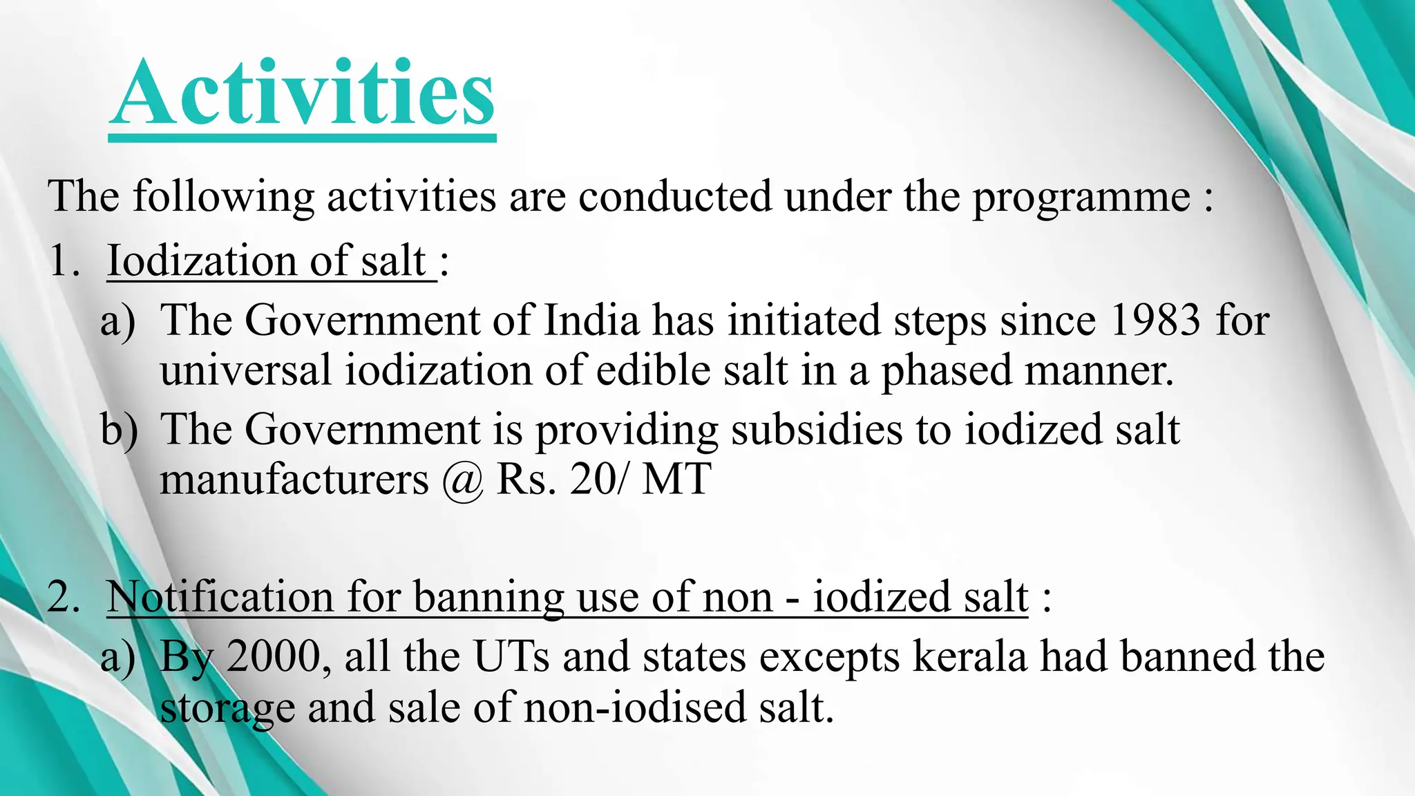 National iodine deficiency disorder control program | PPTX
