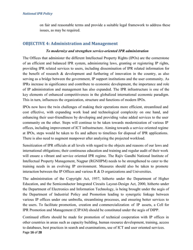 National IPR Policy India