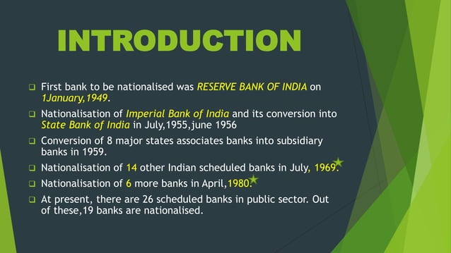 Nationalisation of banks in two phases | PPTX