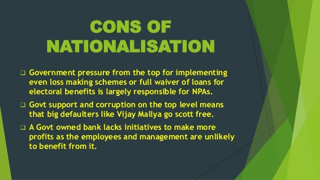 Nationalisation of banks in two phases