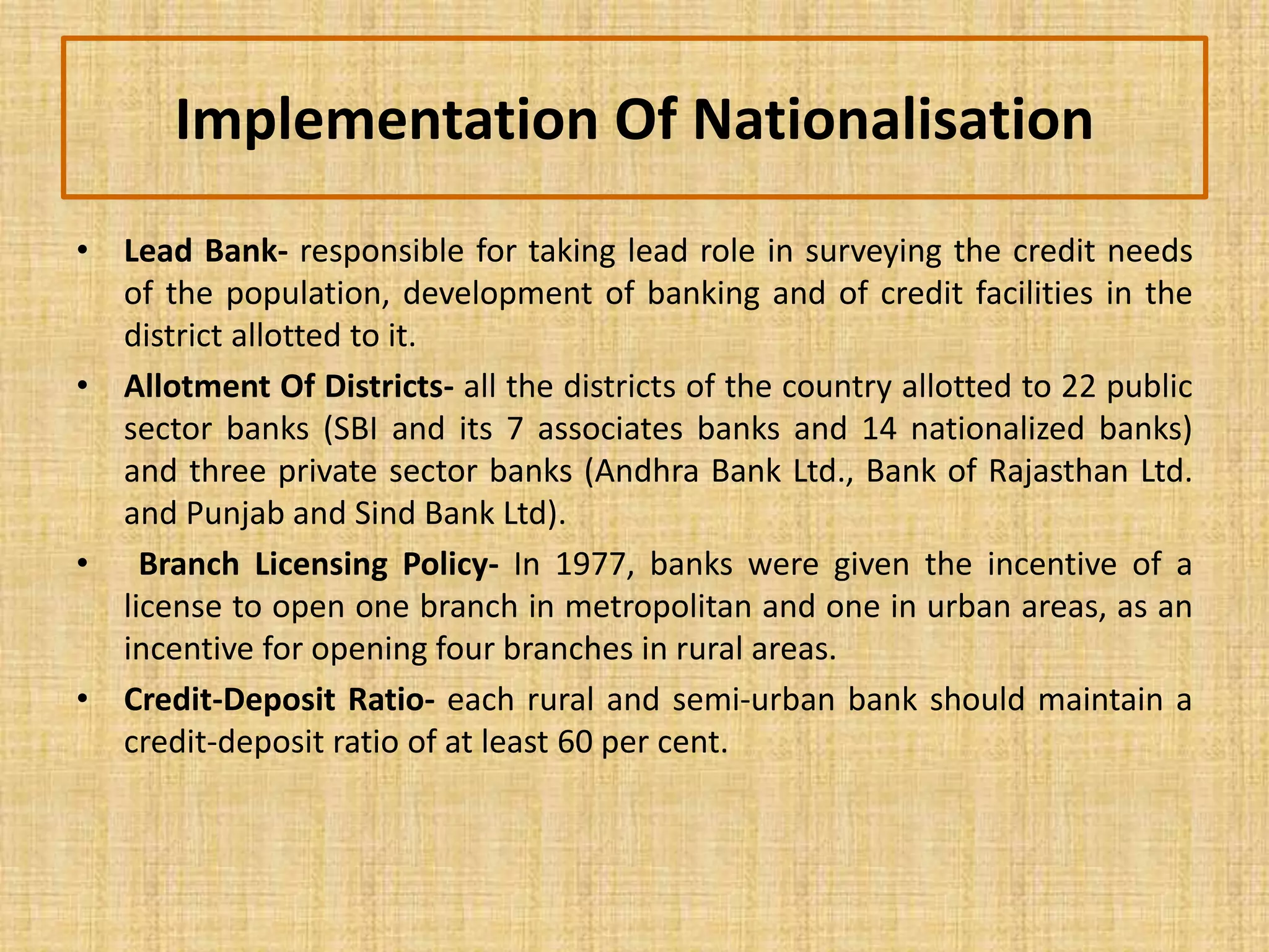 Nationalisation of banks in india | PPTX