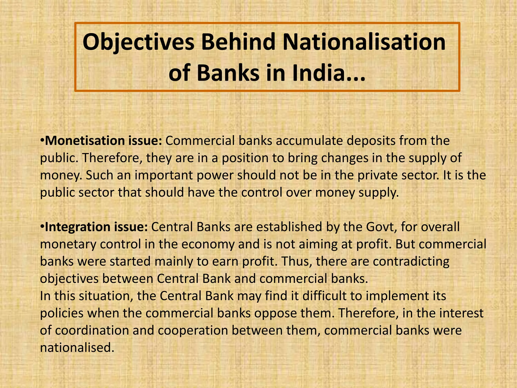 Nationalisation of banks in india | PPTX