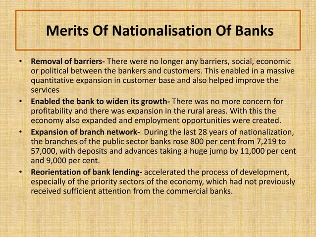 Nationalisation of banks in india | PPTX