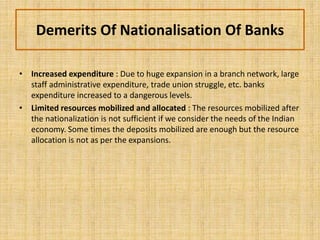 Nationalisation of banks in india | PPTX