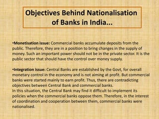 Nationalisation of banks in india | PPTX