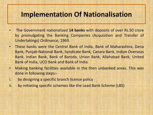 Nationalisation of banks in india | PPTX