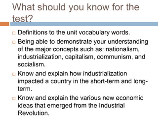 Nationalism and industrial revolution test review | PPTX | Educational ...