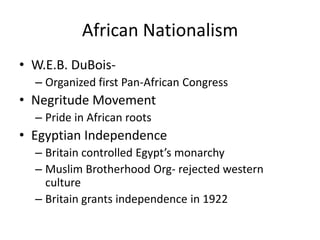 Nationalism in africa and the middle east | PPT