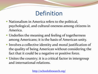Nationalism in America | PPT