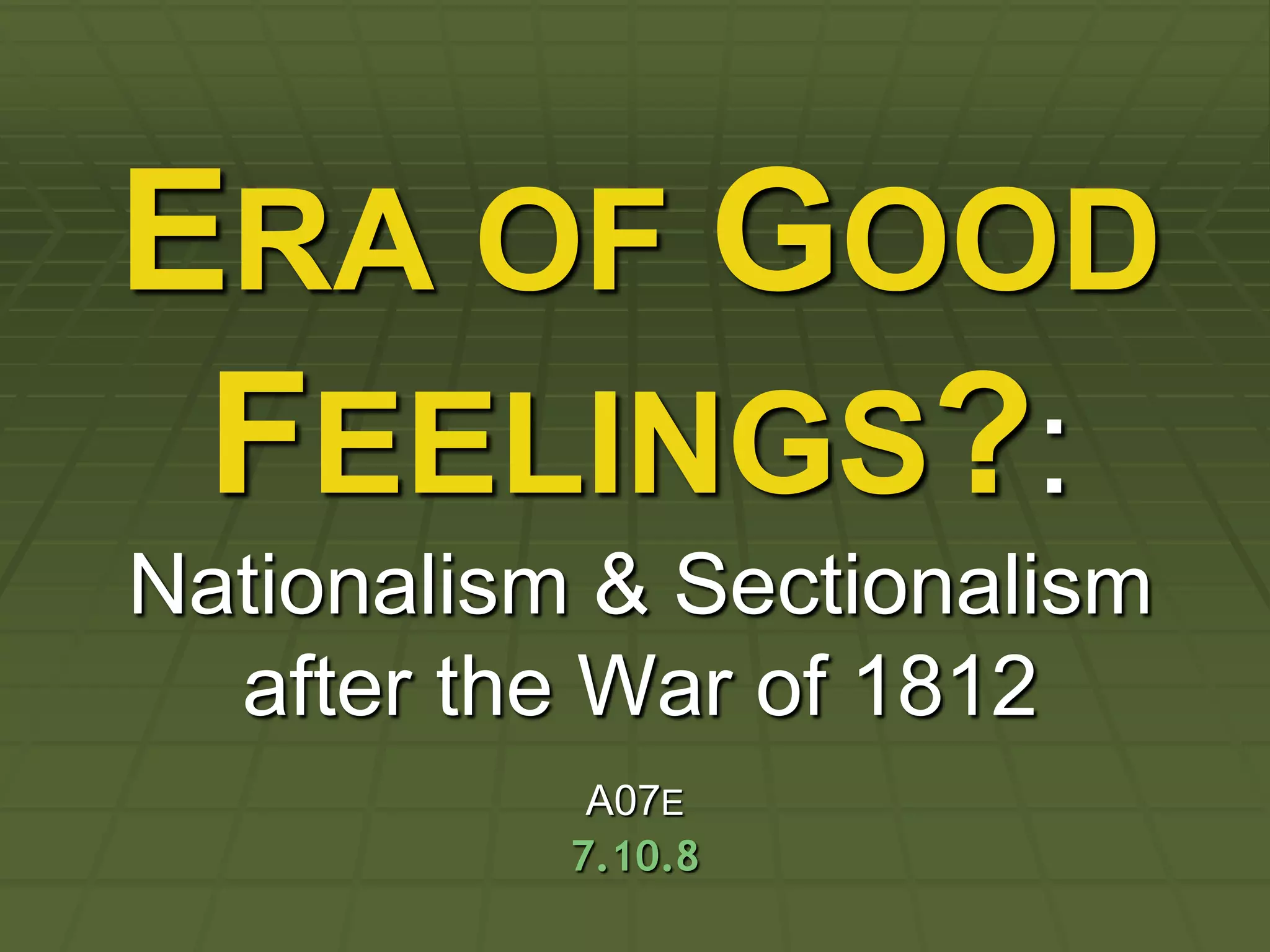 Nationalism vs sectionalism | PPTX