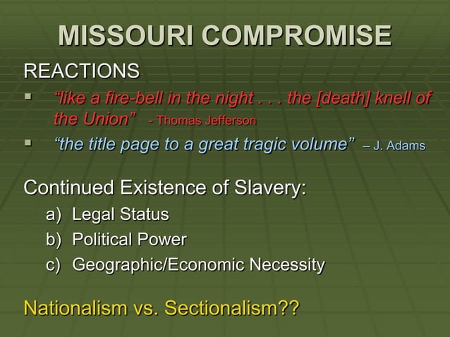 Nationalism vs sectionalism | PPTX