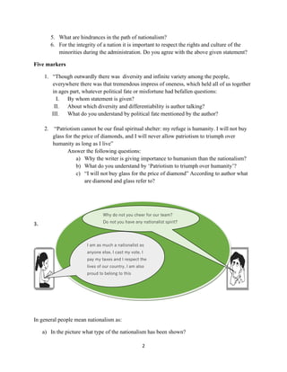Nationalism xi questions | PDF