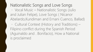 Nationalistic songs and Love Songs | PPTX