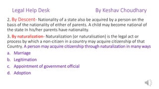 Nationality & Citizenship in international law | PPTX