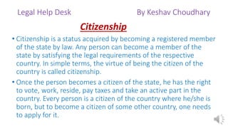 Nationality & Citizenship in international law | PPTX