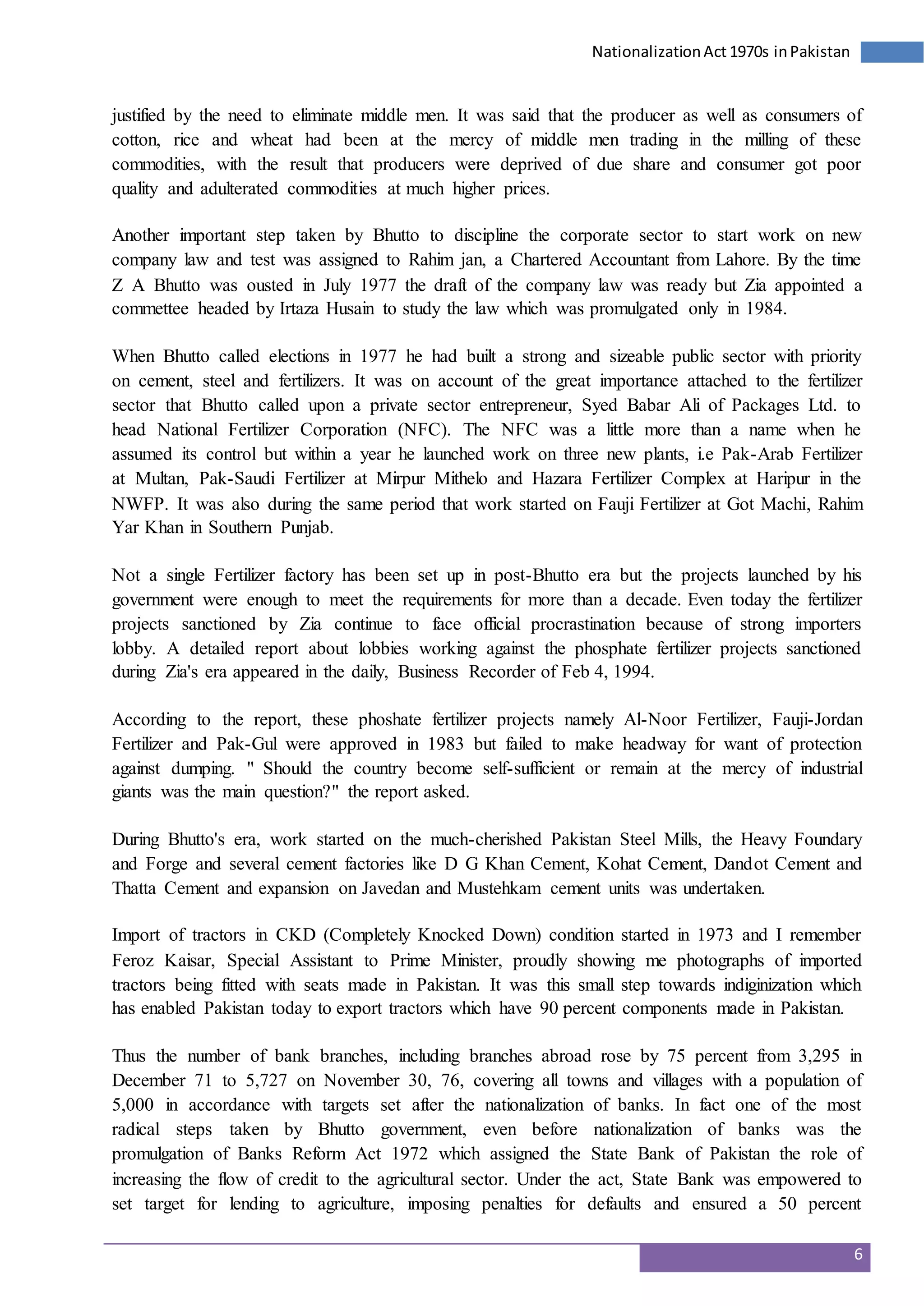 Nationalization Act In Pakistan | DOCX