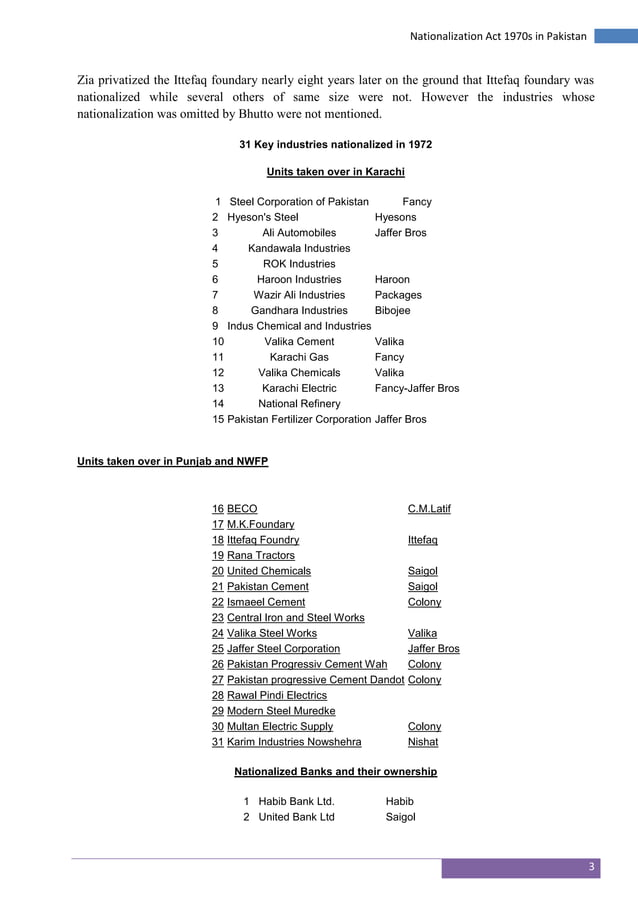 Nationalization in Pakistan entrepreneur | DOCX