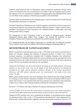 Nationalization in Pakistan entrepreneur | DOCX