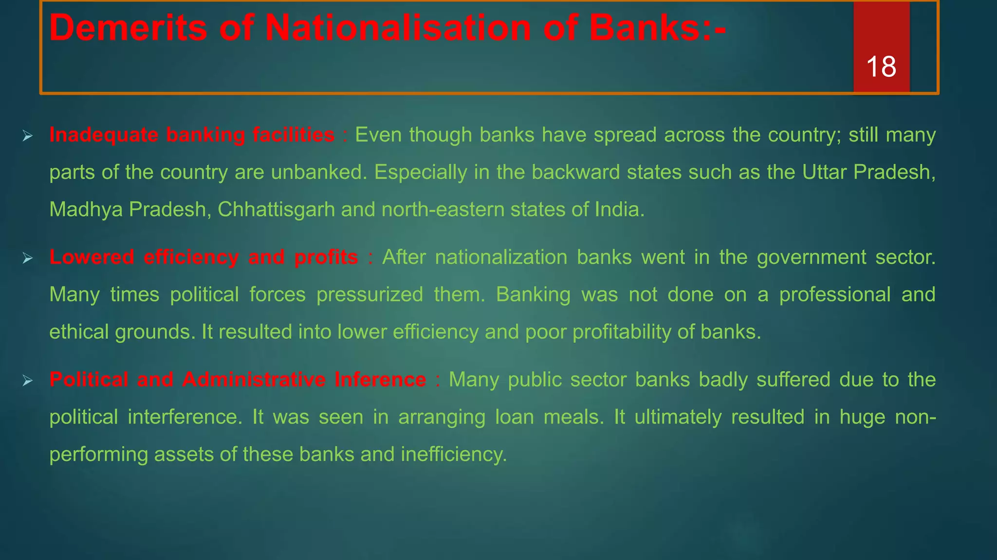 Nationalization of banks | PPTX