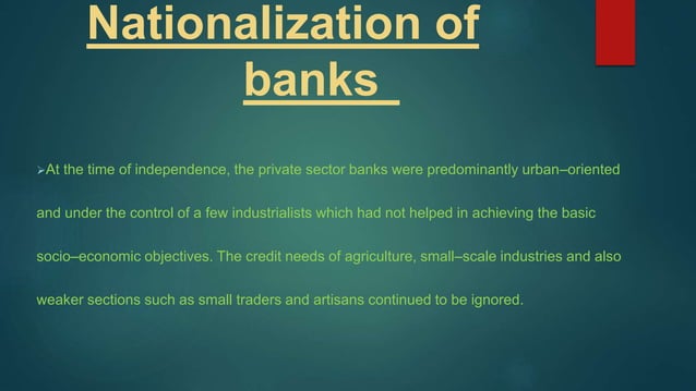 Nationalization of banks | PPTX