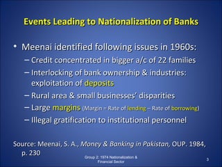 Nationalization of financial sector pakistan 1974 | PPT