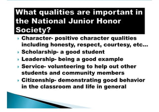 National Junior Honor Society | PDF