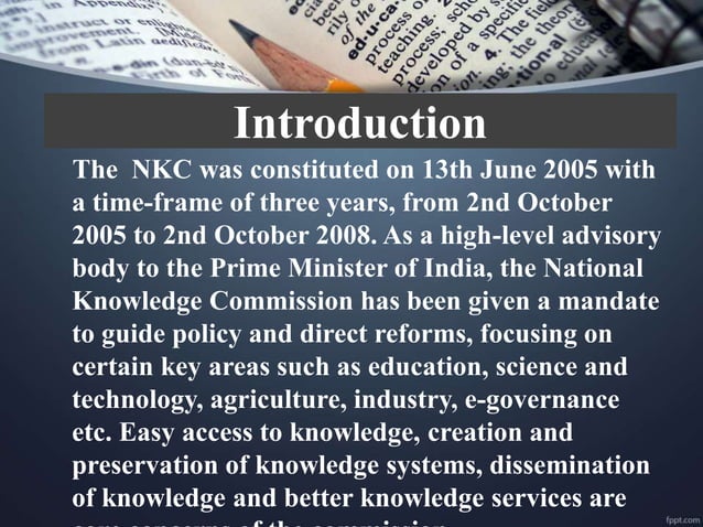 National knowledge Commission | PPTX