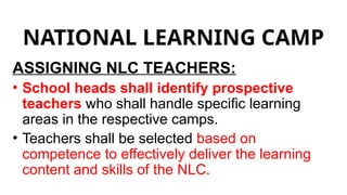 NATIONAL LEARNING CAMP POWERPOINT PRESENTATION | PPTX