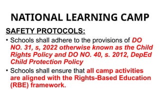 NATIONAL LEARNING CAMP POWERPOINT PRESENTATION | PPTX