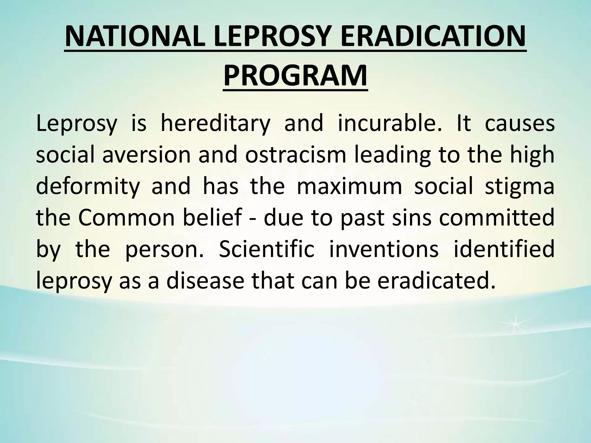 National leprosey eradication program | PPTX