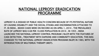 National leprosy eradication program CHN | PPTX