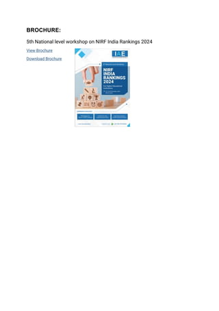 National level Workshop on NIRF India Rankings 2024.pdf