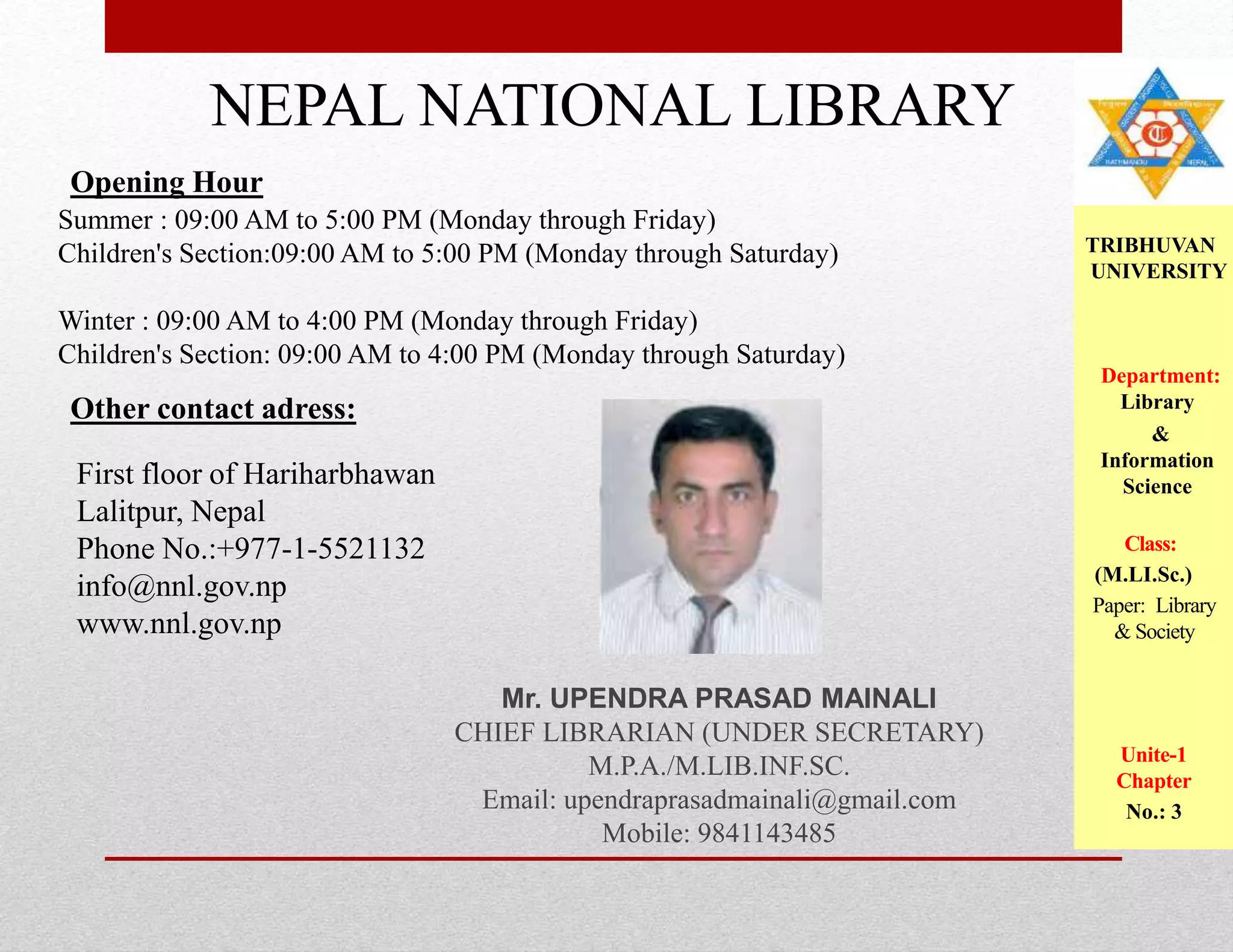 National library of Nepal | PPTX