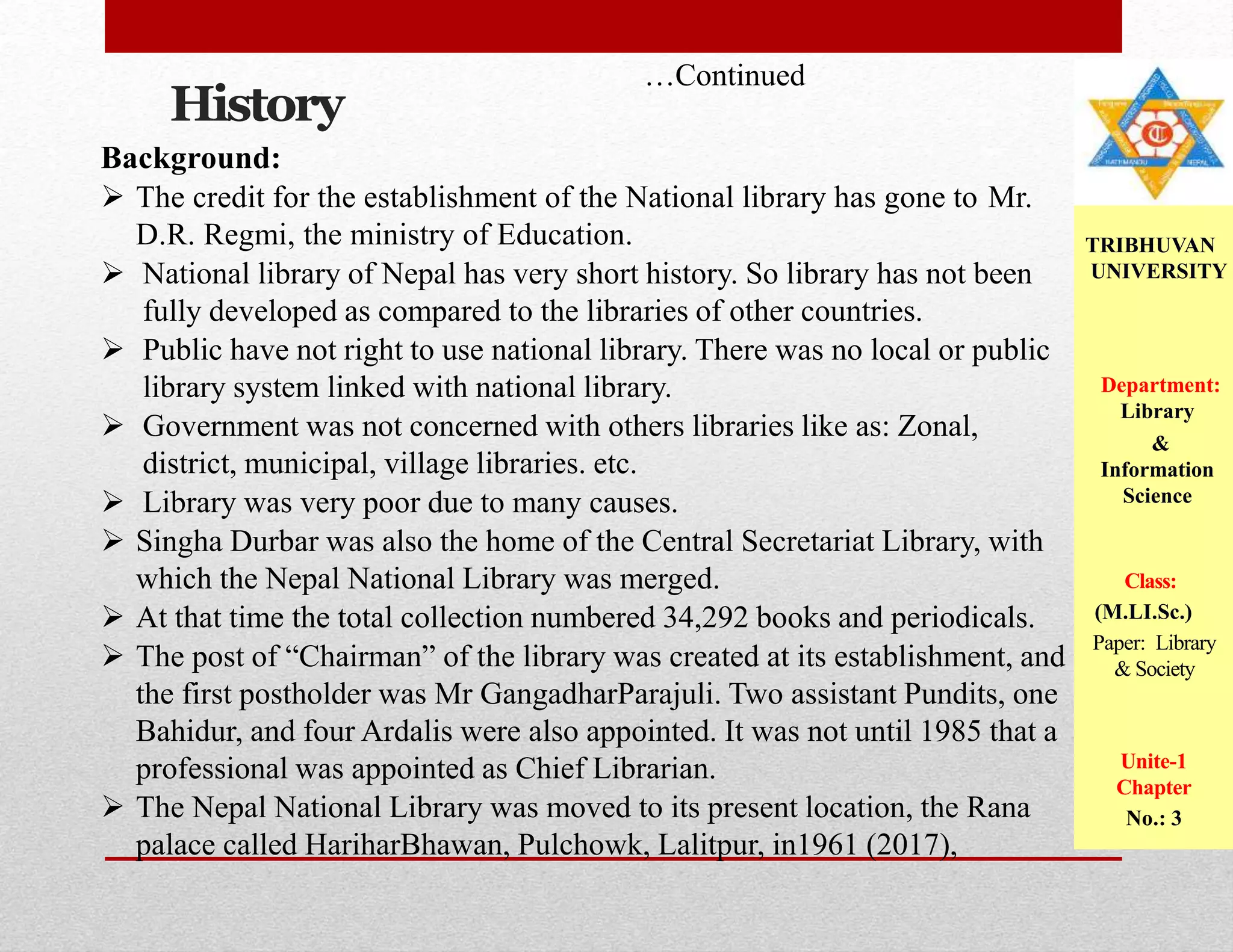 National library of Nepal | PPTX