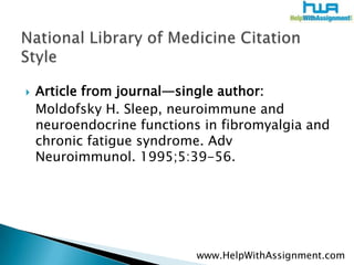 Brief explanation about National library of medicine citation style | PPTX