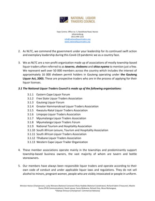 National Liquor Traders Council submission to The RSA President | PDF