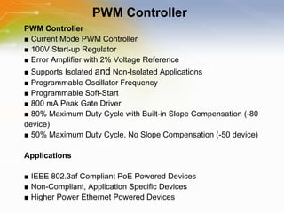 An Overview of the Power Over Ethernet and PWM Controller: LM5072 | PPT ...