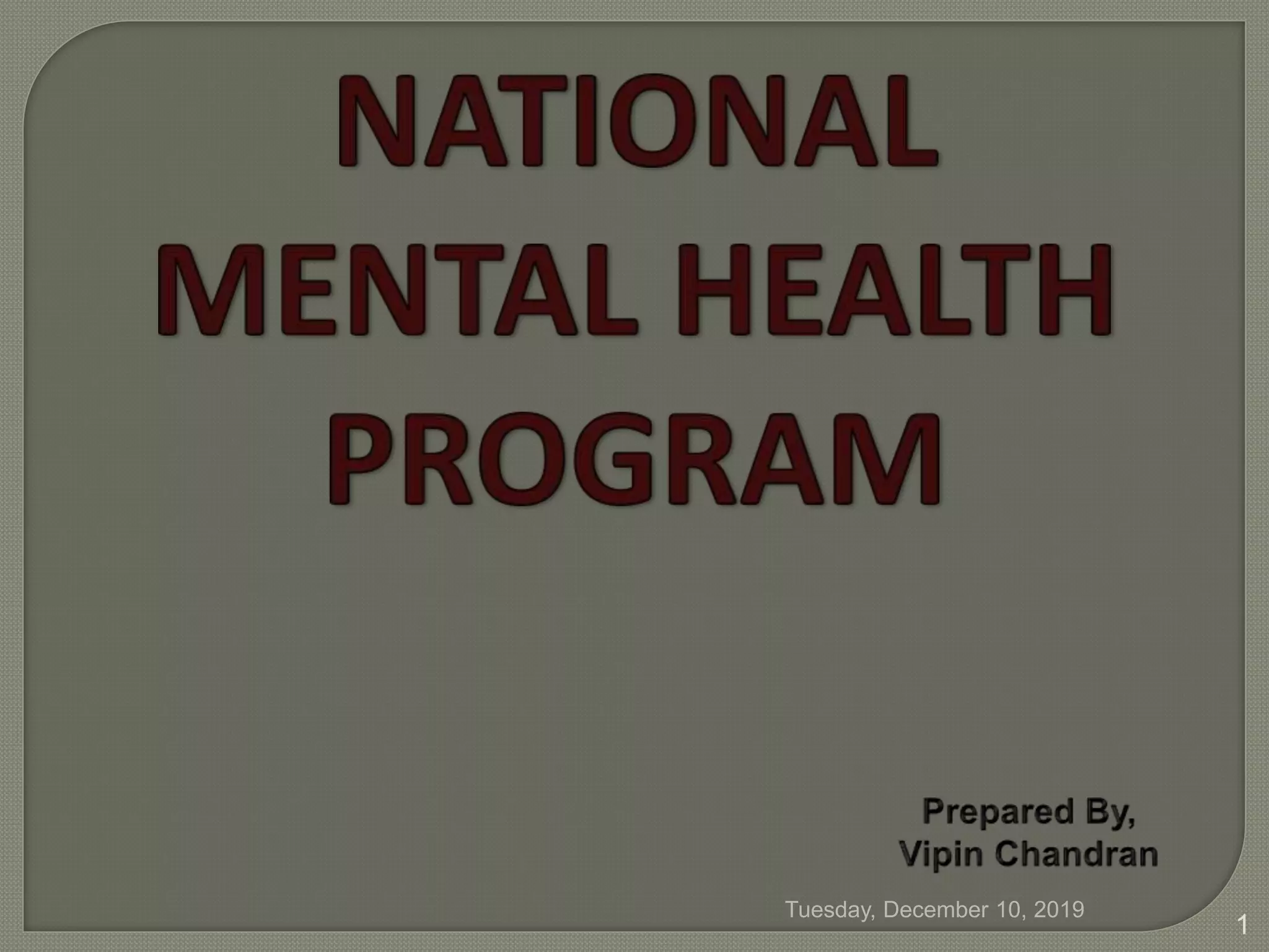 National mental health program | PPTX