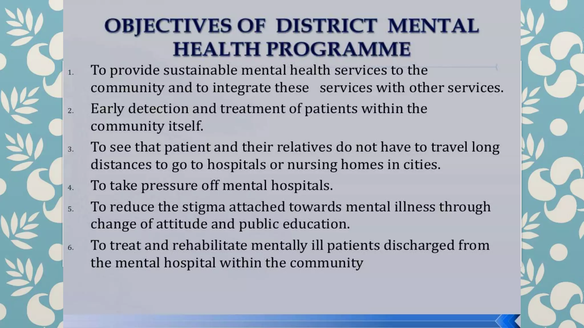 National mental health programe | PPTX