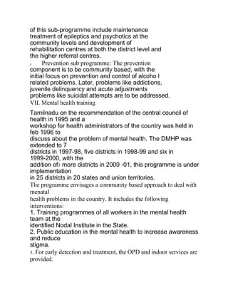 National mental health programme | DOC