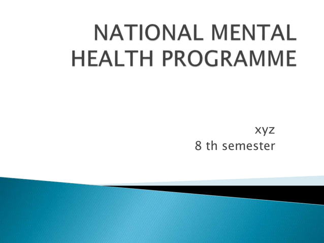 National mental health programme | PPTX