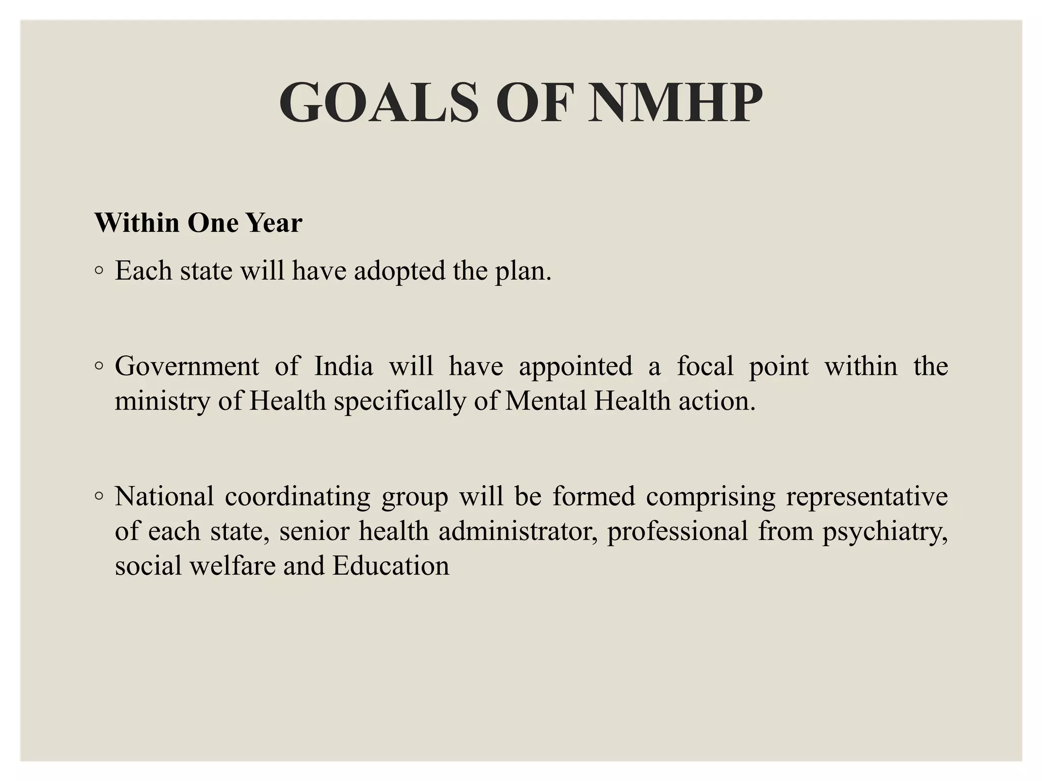 National mental health programme | PPTX